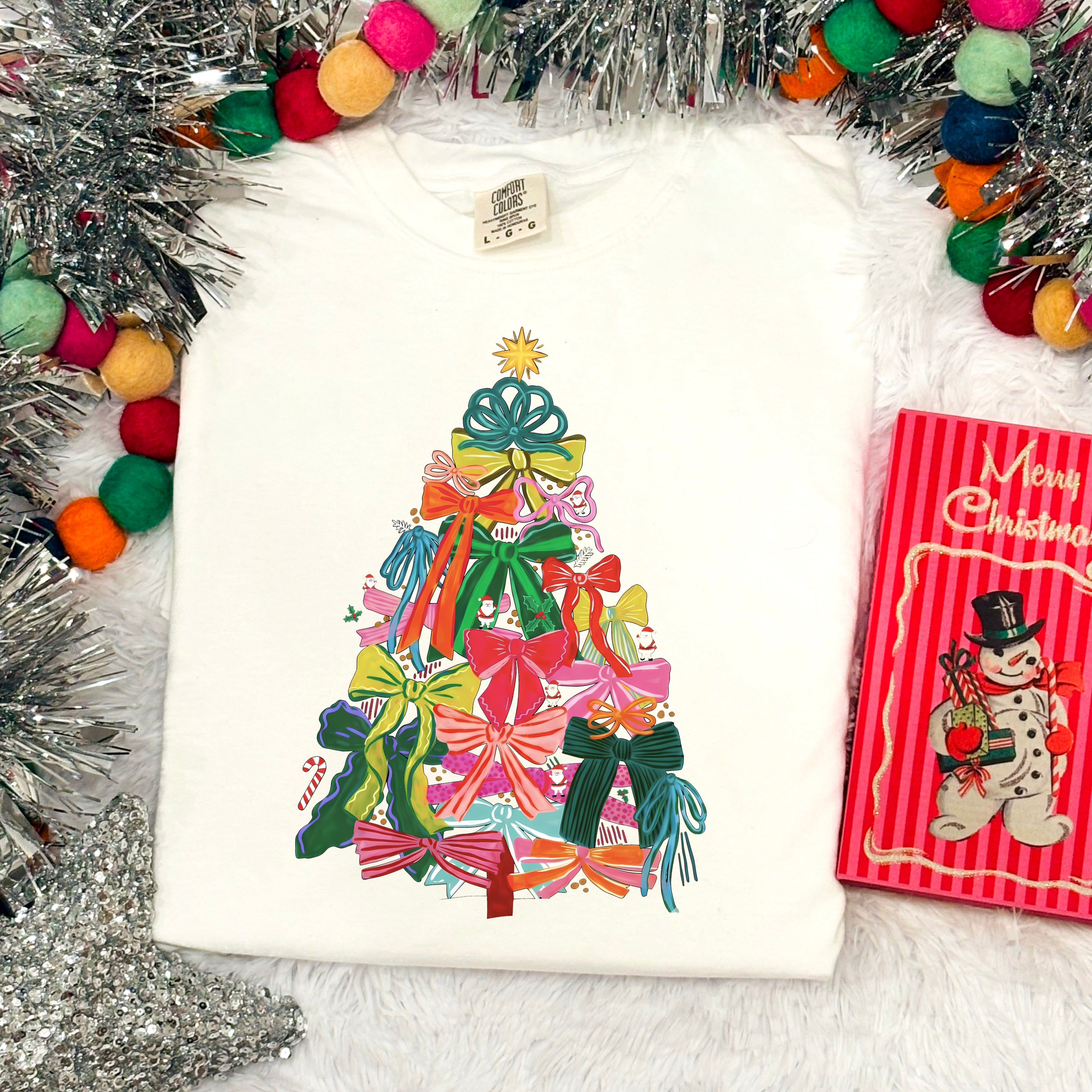 Bows Christmas Tree DTF Transfer – Peaches & Palm